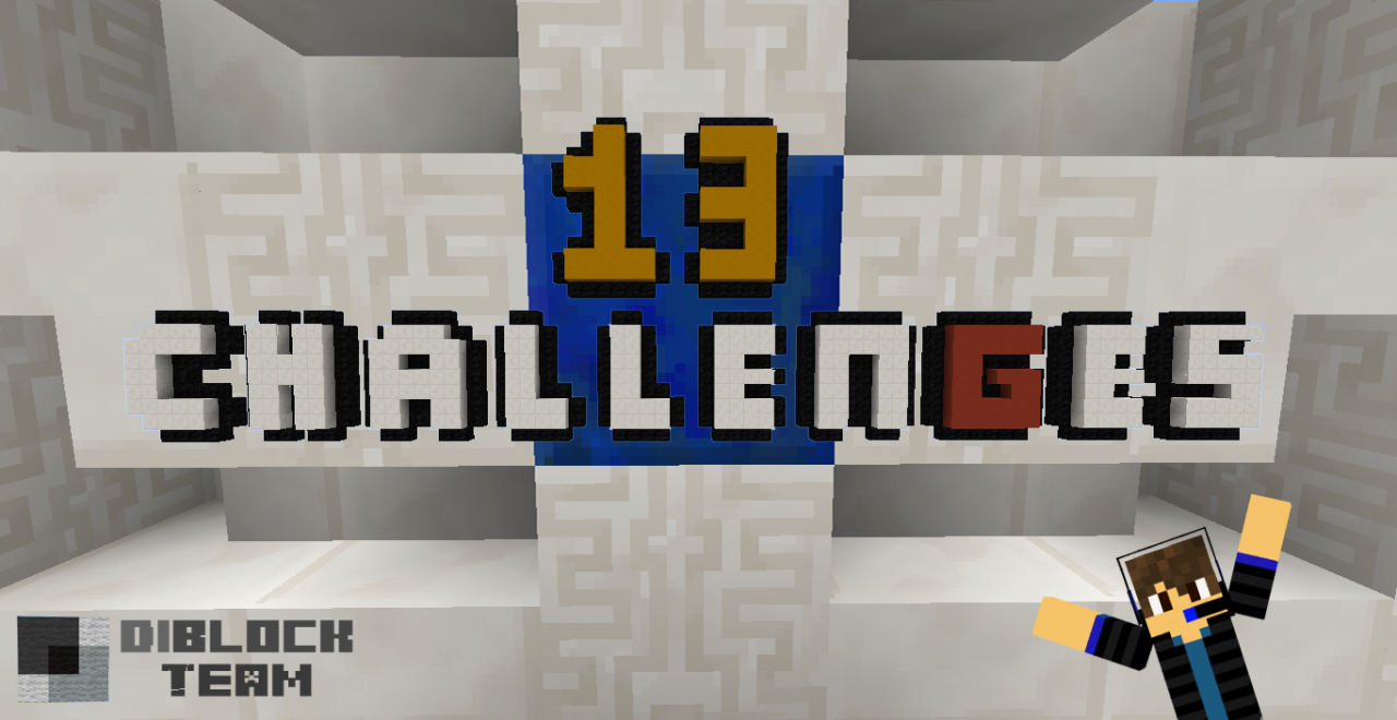 13 CHALLENGES - minecraft puzzle map (One or more players) Minecraft Map