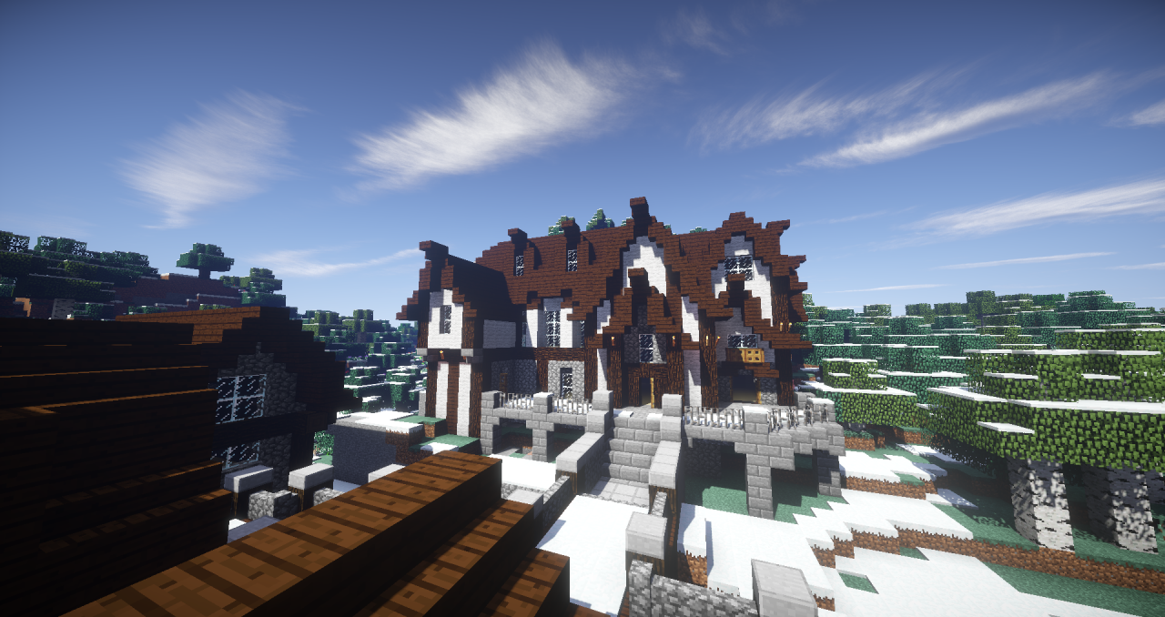 Village on the Mountain (Custom Landscape w/Mansion!) Minecraft Map