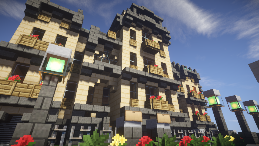 European Housing Building with Interior Minecraft Map