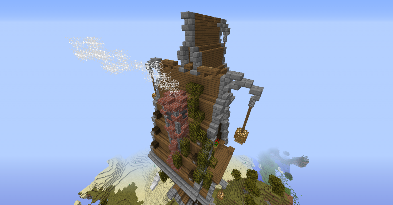 SteamPunk Floating Island with a house Minecraft Map