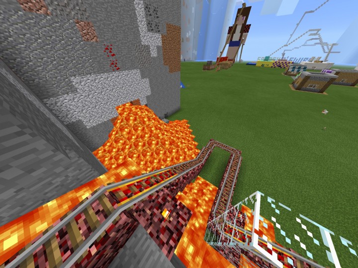 Fireball roller coaster thrill ride! Minecraft Map