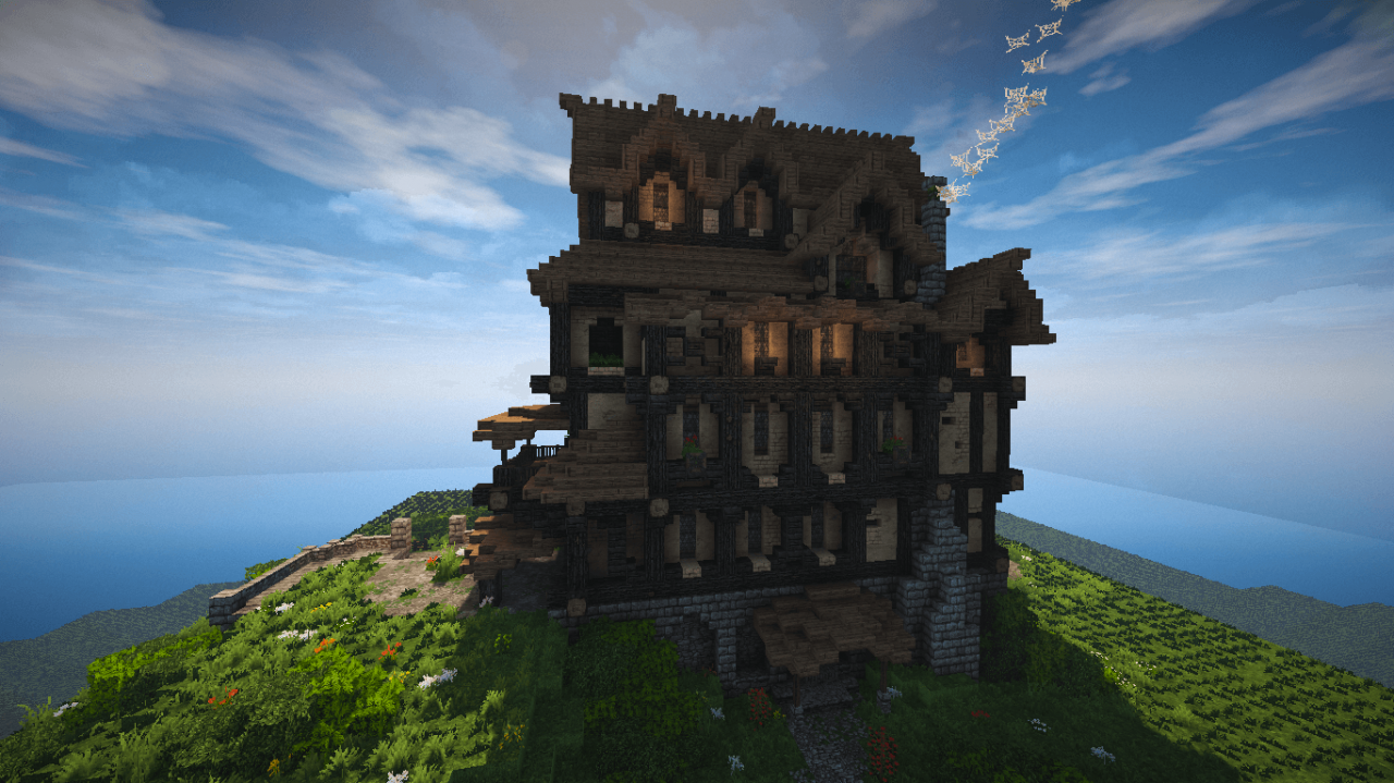 Medieval House - Skyrim Inspiration (Timelapse + Download) Minecraft Map