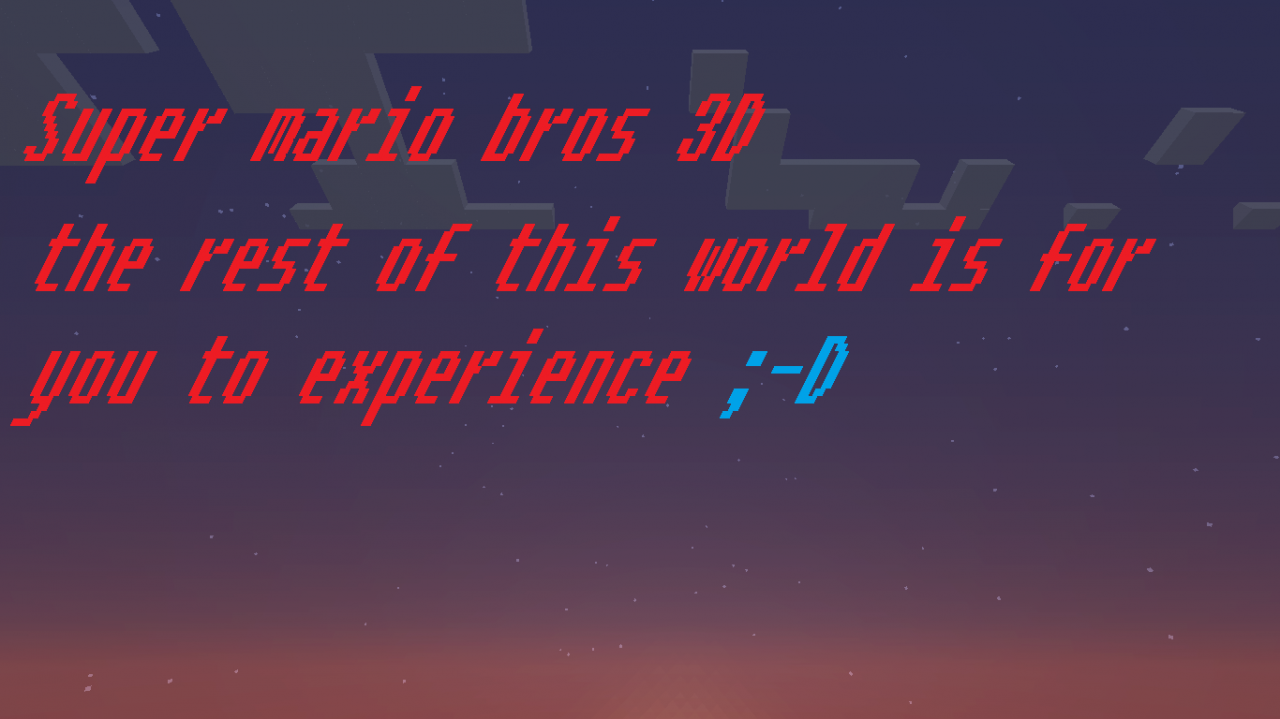 Super Mario Bros 3D Minecraft Map