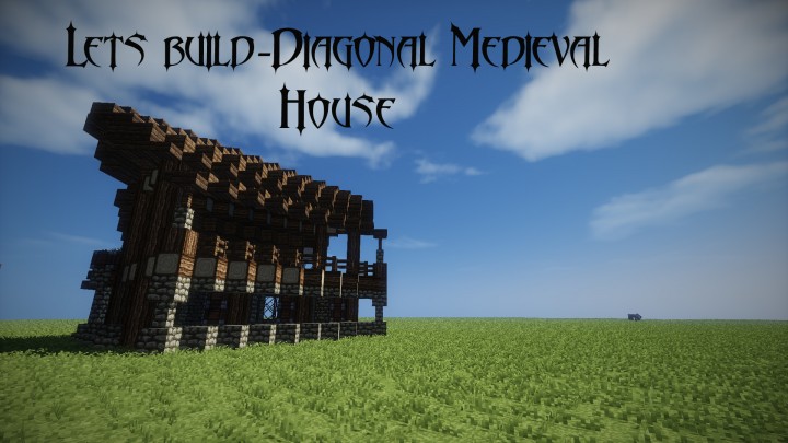 Lets build#3 Diagonal medieval house-Part 2- Minecraft Map