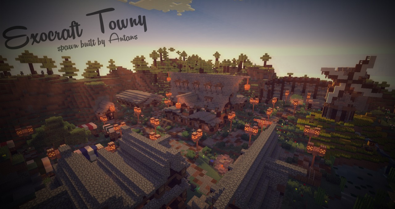 Medieval towny spawn | ExoCraft Towny | Closed server Minecraft Map