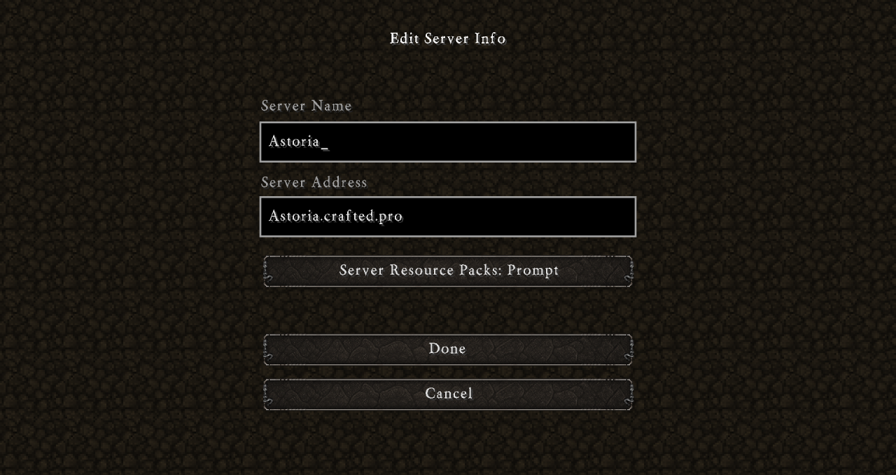 Astoria Minecraft Server