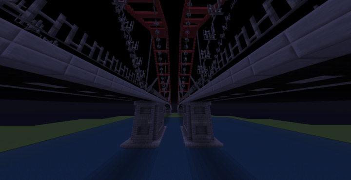Red Structure Bridge Minecraft Map