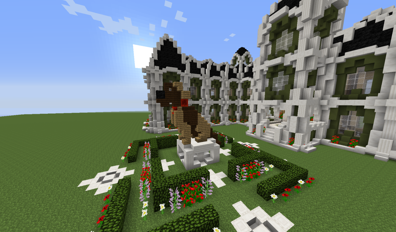 Mansion + statue of a dog Minecraft Map
