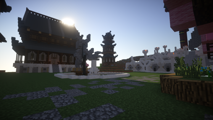 [Mobin] Asian-Themed spawn; Temple Build Minecraft Map