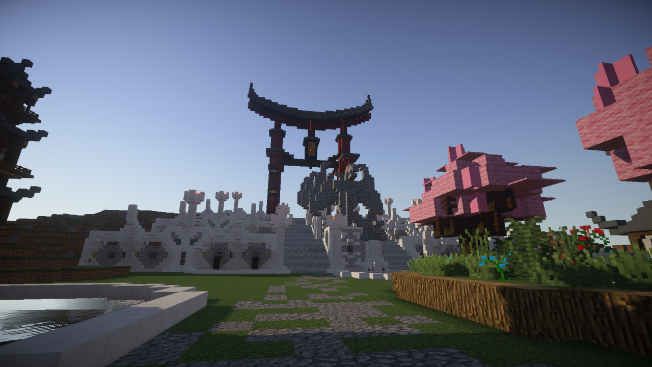 [Mobin] Asian-Themed spawn; Temple Build Minecraft Map
