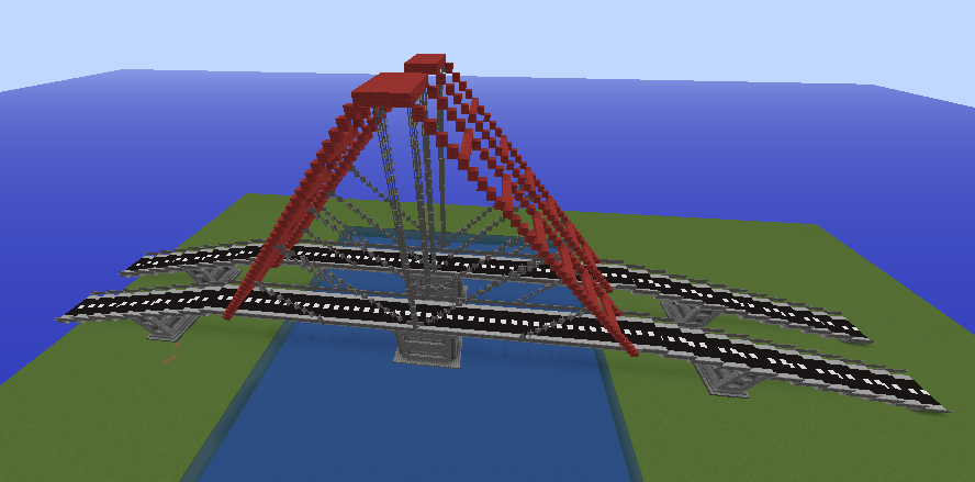 Red Structure Bridge Minecraft Map
