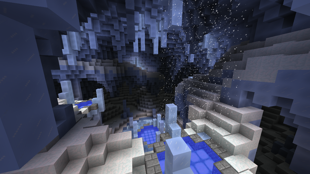 Icy & Snowy themed cave kit PvP arena Minecraft Map