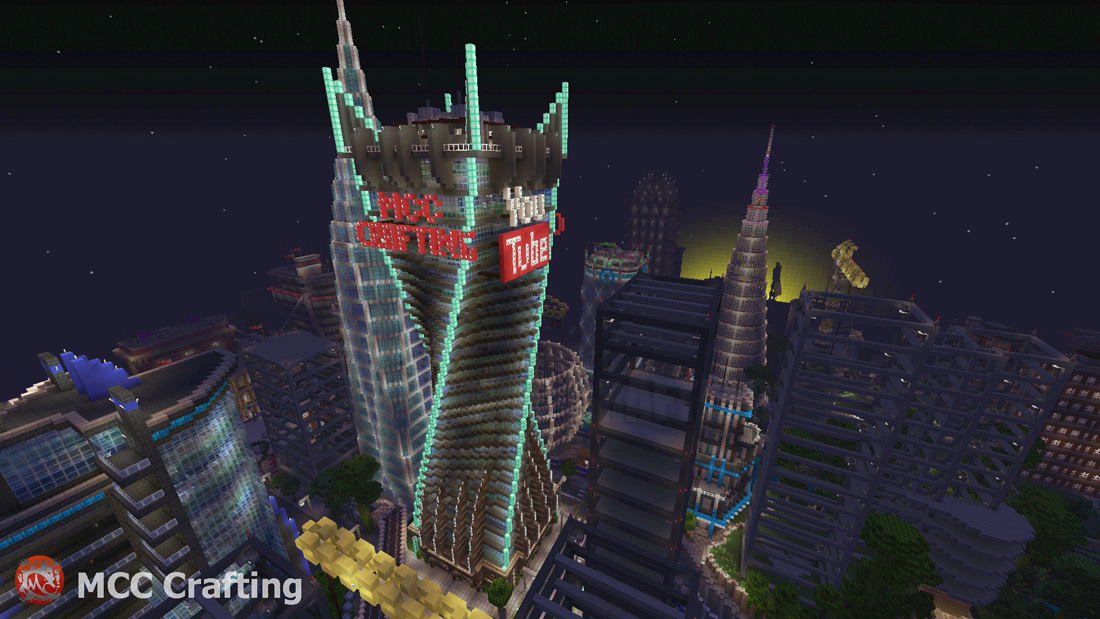 The MCC Crafting Youtube Twisted Tower Skyscraper Upgrade Make Over Minecraft Map