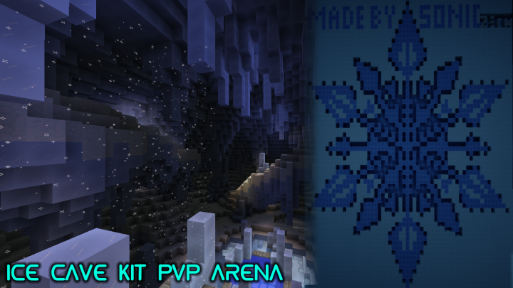 Icy & Snowy themed cave kit PvP arena Minecraft Map