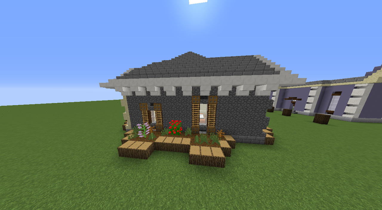 Sandstone & Cobblestone Suburban House Minecraft Map