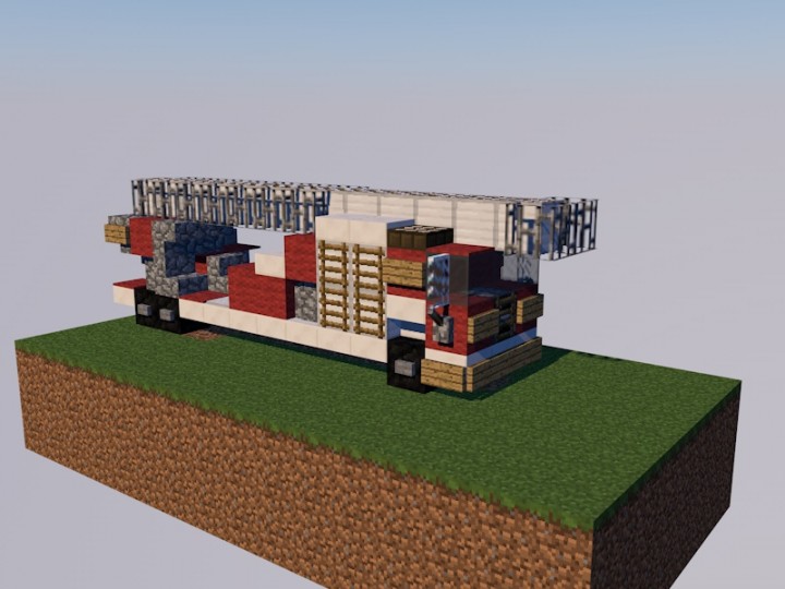 German Firetruck with Ladder / DLK Drehleiter Minecraft Map