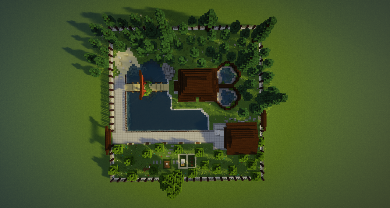 [DS] Japanese Onsen/Inn with zen lake Minecraft Map
