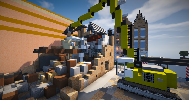Vehicle - Liebherr Excavator with Demolition Boom Minecraft Map