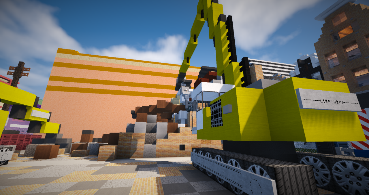 Vehicle - Liebherr Excavator with Demolition Boom Minecraft Map