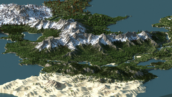 Free Custom Terrain [4K] [World Machine / WorldPainter] Minecraft Map