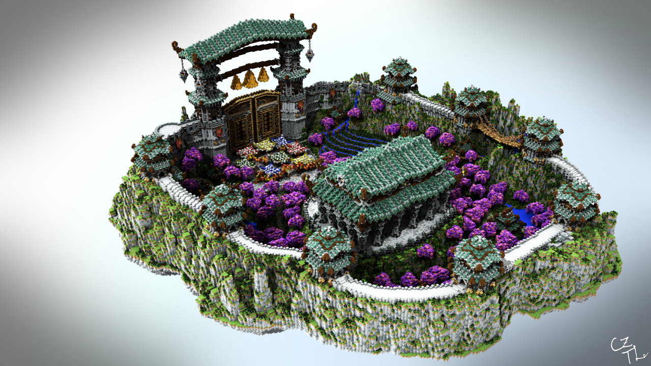 Chinese Temple Lobby Minecraft Map