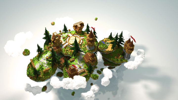 Belvedere Skyville - Golden Cloud Skyblock Spawn Minecraft Map