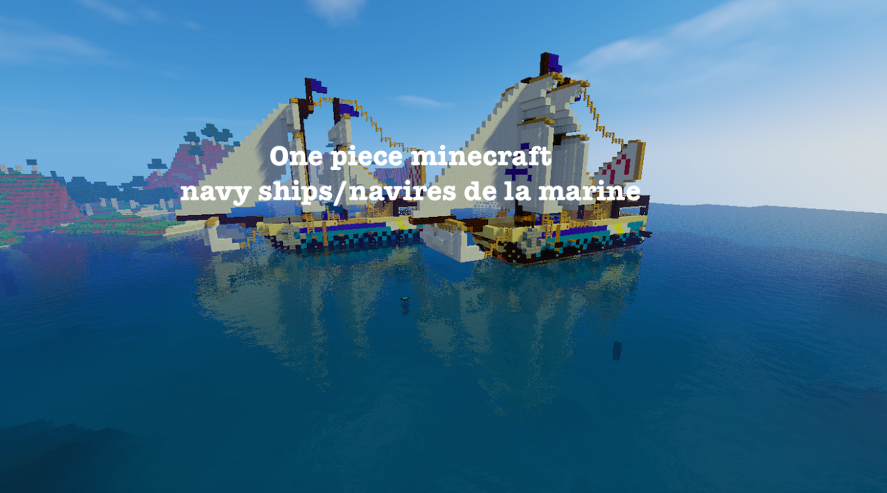 One Piece - Navires de la Marines / navy ships Minecraft Map