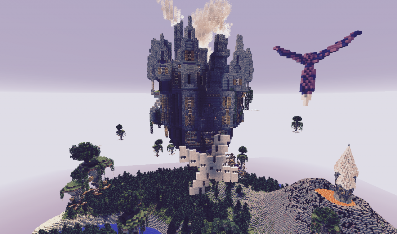 Steampunk Flying City Spawn - Popreal! Minecraft Map