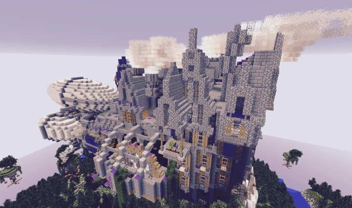 Steampunk Flying City Spawn - Popreal! Minecraft Map