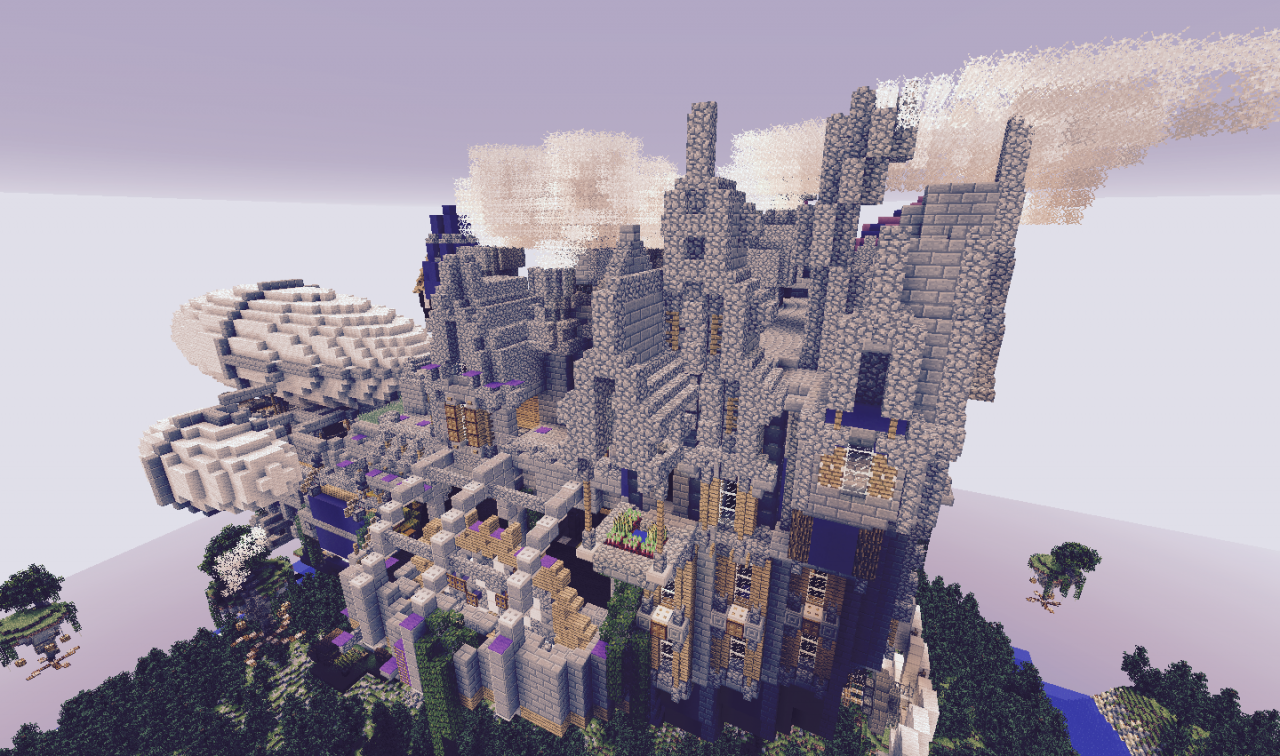 Steampunk Flying City Spawn - Popreal! Minecraft Map