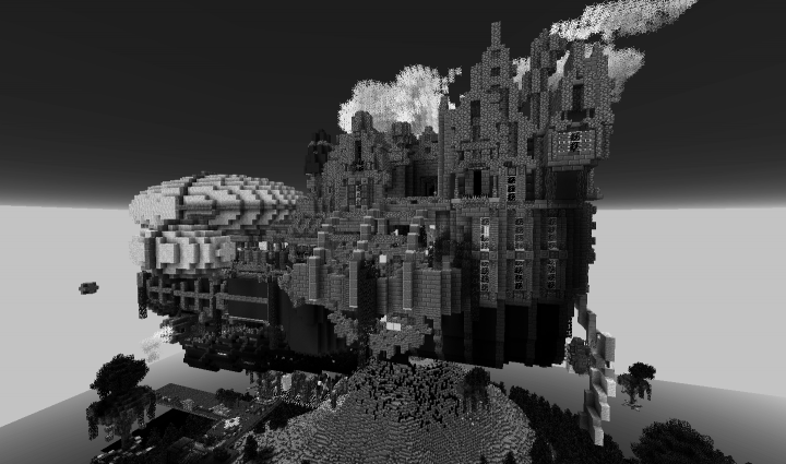 Steampunk Flying City Spawn - Popreal! Minecraft Map