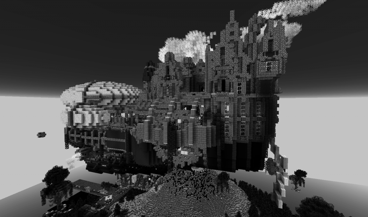 Steampunk Flying City Spawn - Popreal! Minecraft Map