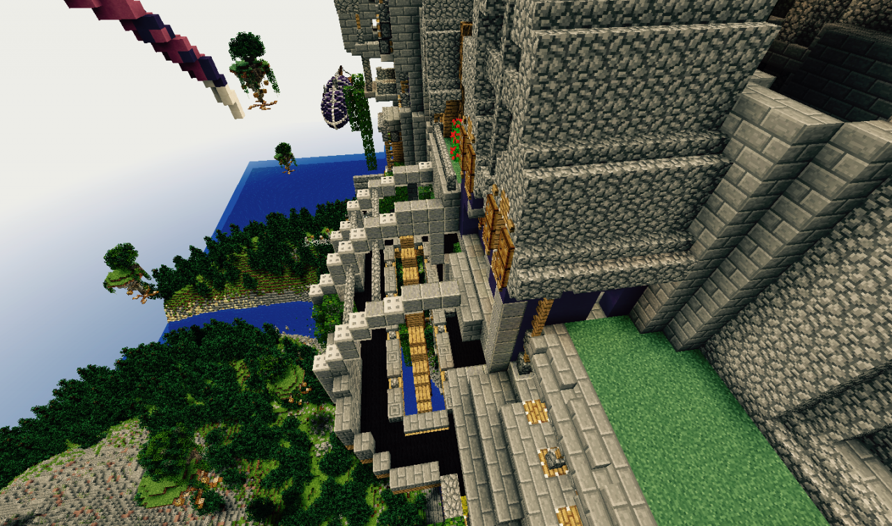 Steampunk Flying City Spawn - Popreal! Minecraft Map