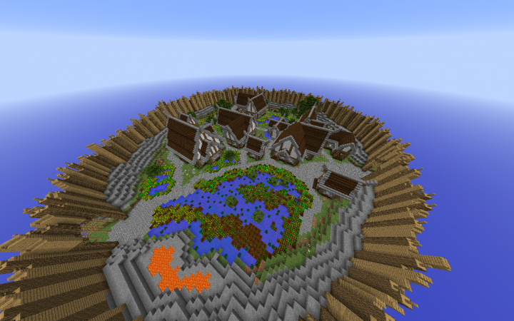 Floating Village-Built as a PVParena Minecraft Map