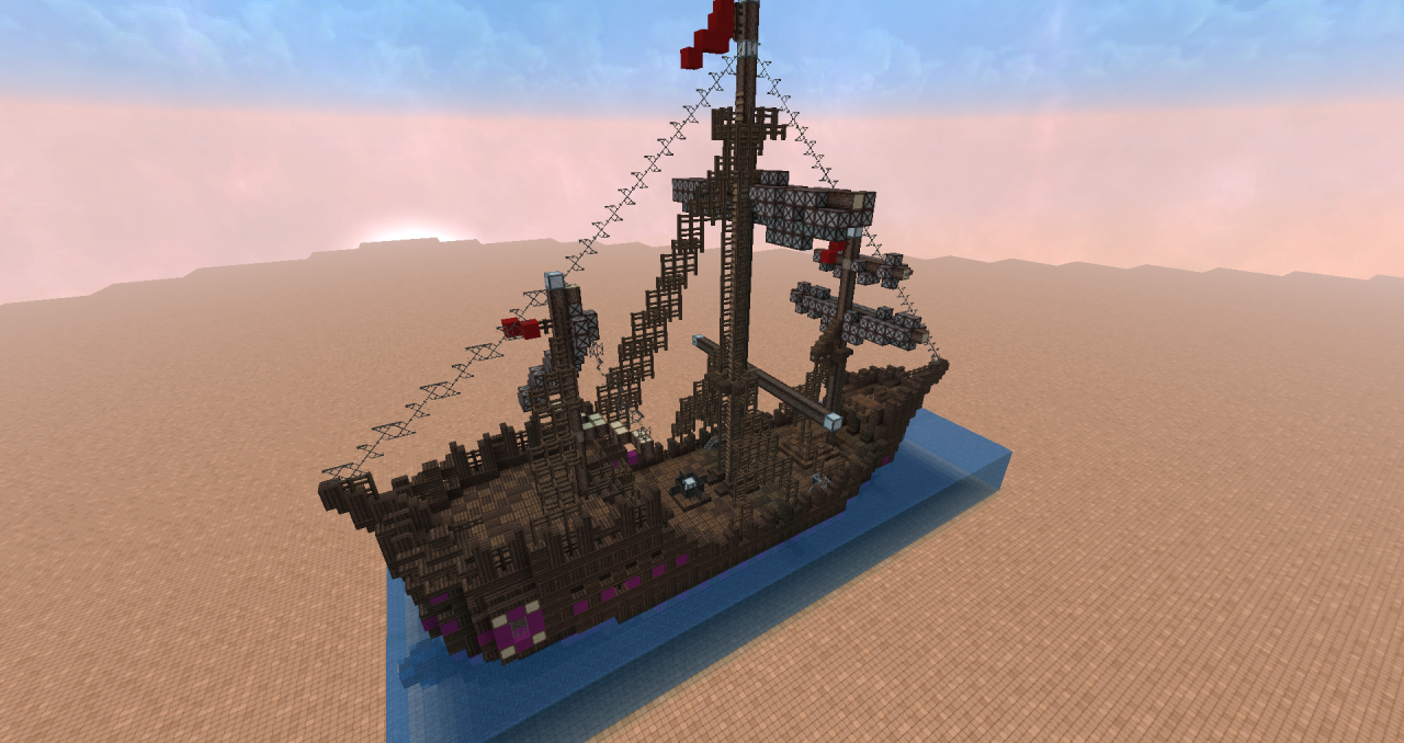 Minecraft medival ship pink MC-EDIT by lacarieff Minecraft Map