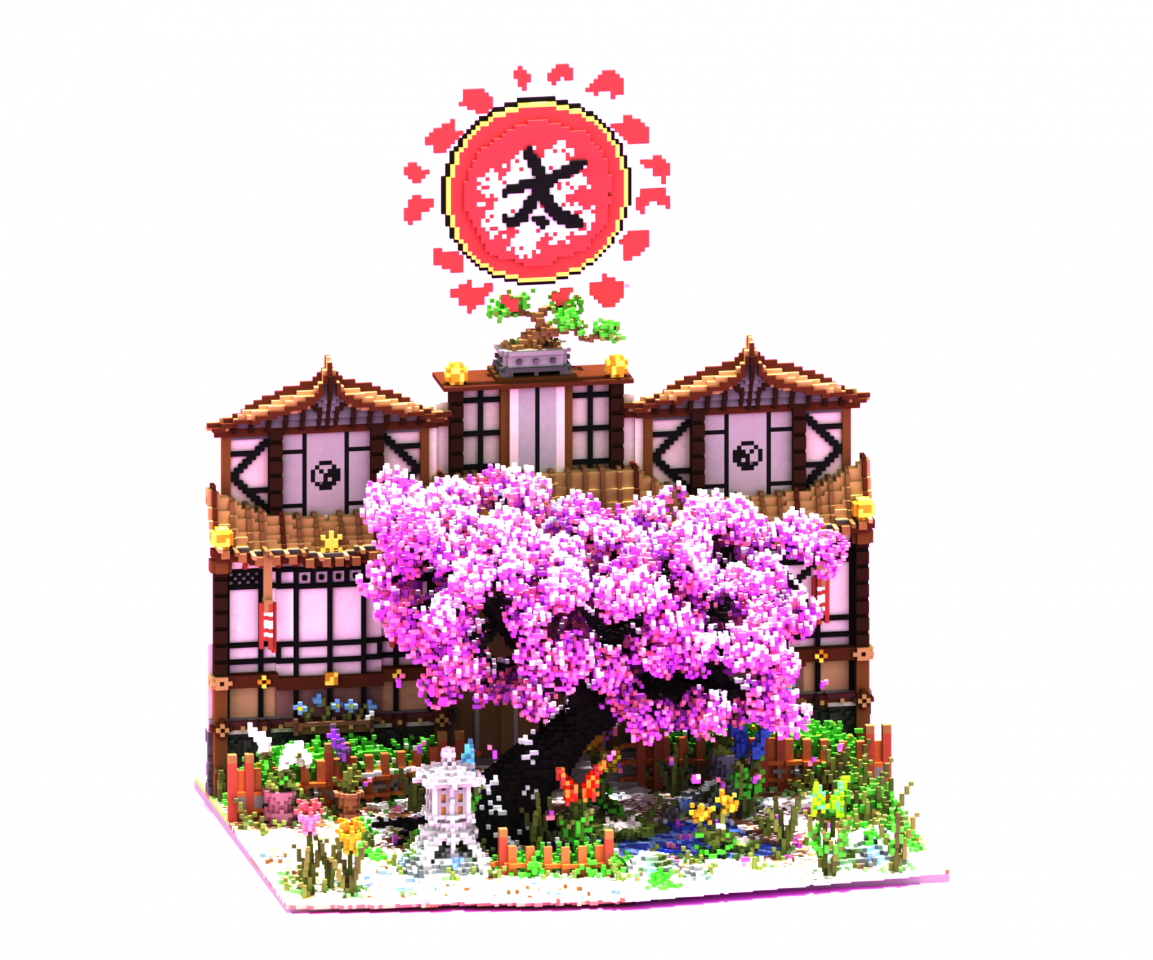 The Ancient Sakura Tree of the Snow Garden Minecraft Map