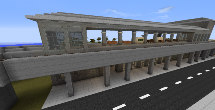 Elevated Train Station - Rails of War Station Minecraft Map