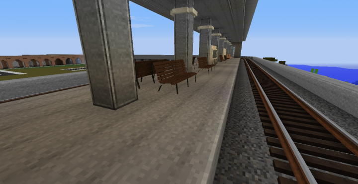 Elevated Train Station - Rails of War Station Minecraft Map