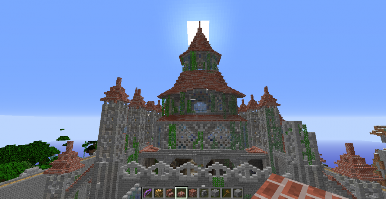 Jungle Castle, town, and dock Minecraft Map