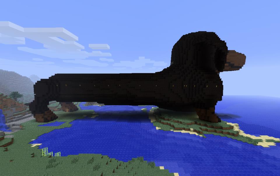 Darcy the giant Dachshund Minecraft Map