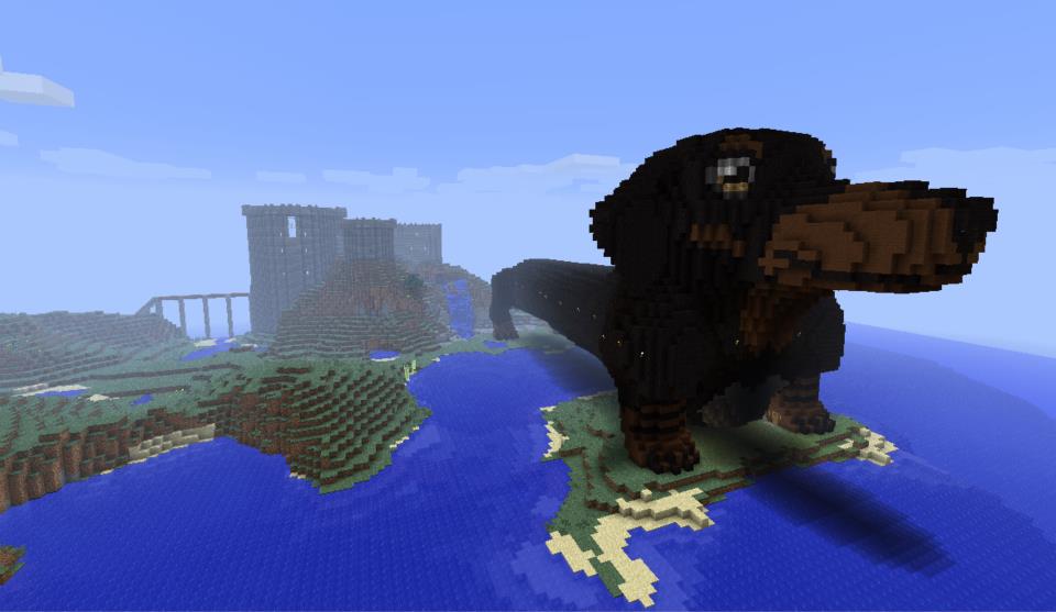 Darcy the giant Dachshund Minecraft Map