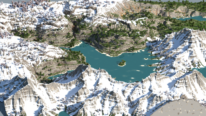A Vibrant Snowy Bay Minecraft Map