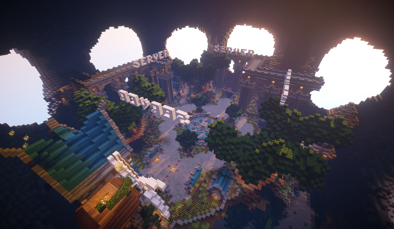 HUB 4 portals "CAVE" Minecraft Map