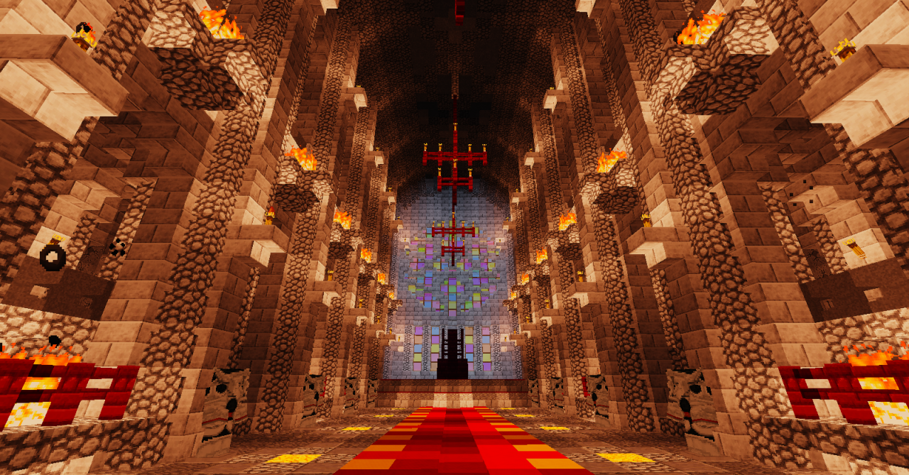 A castle in a rock Minecraft Map