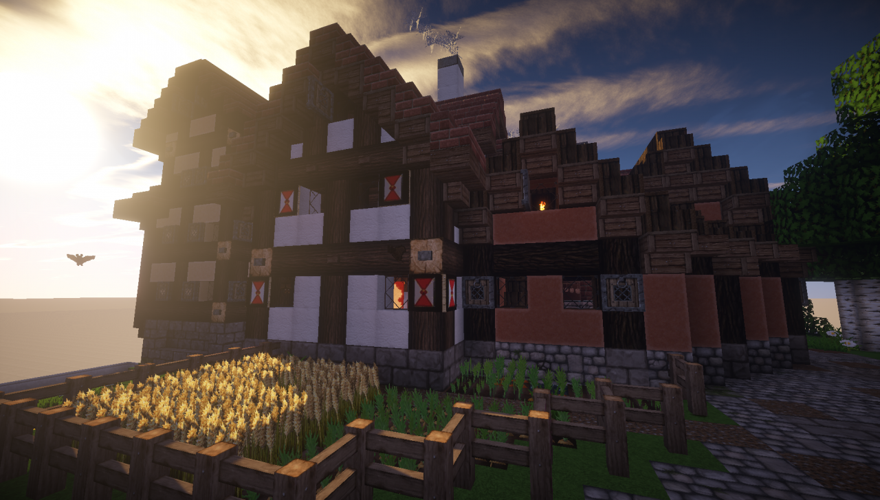 Download a group of medieval half-timbered houses "Gronkh-Hof" Minecraft Map