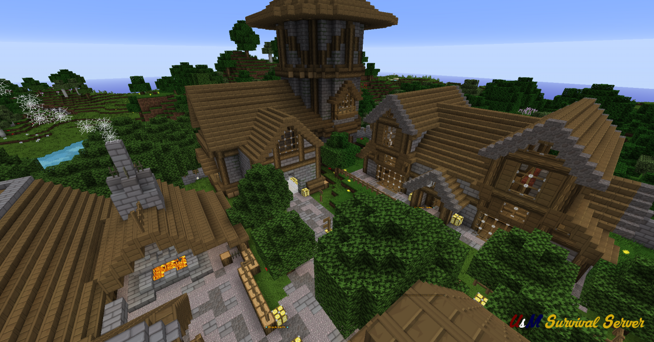Small Medieval Style Spawn Village Minecraft Map