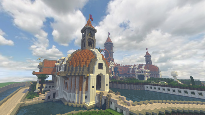 Server spawn mansion with nice garden and interior Minecraft Map