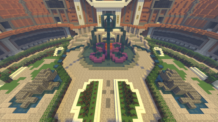 Server spawn mansion with nice garden and interior Minecraft Map