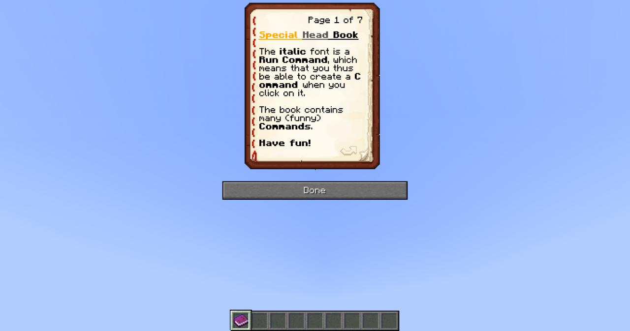 Head-Book! Minecraft Map