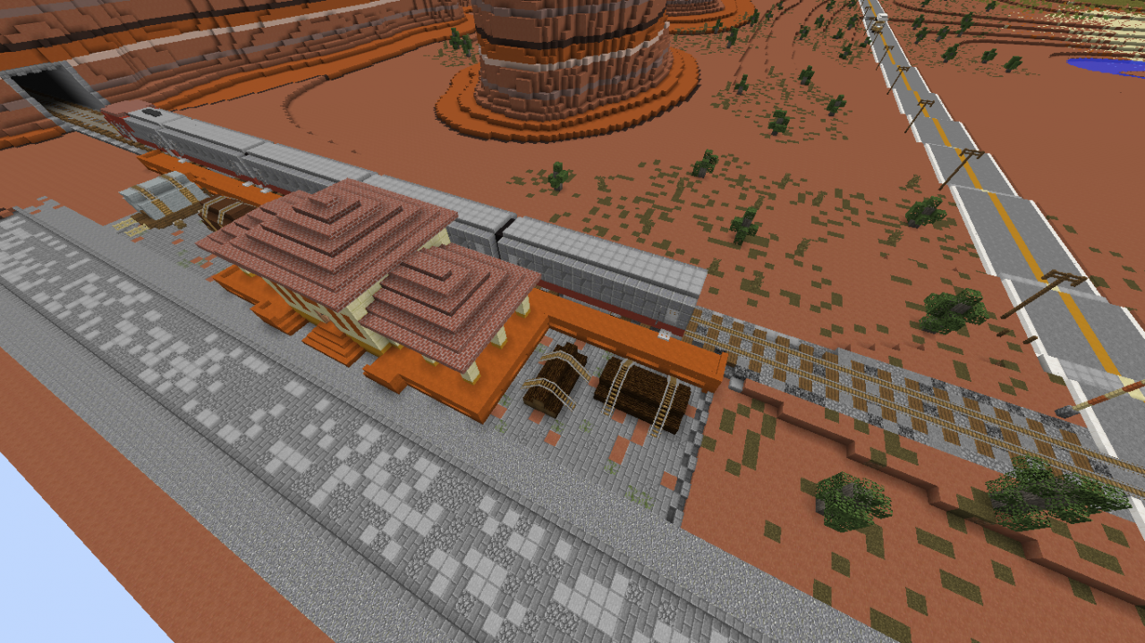 Arizona/Mesa/Western Train Station With Santa Fe Train Minecraft Map
